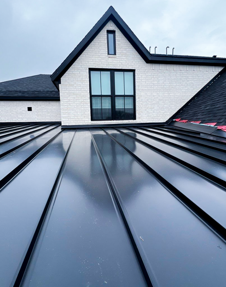 Matte Black Standing Seam Panels - Metal & Roof Production